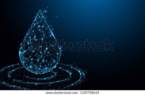 water drop form lines triangles particle stock vector royalty free