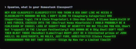 Folks New Classpect Just Fricking Dropped Ralthomestuck