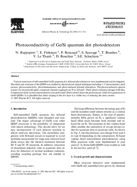 pdf photoconductivity of ge si quantum dot photodetectors