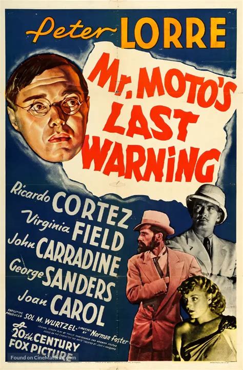Mr Motos Last Warning 1939 Movie Poster