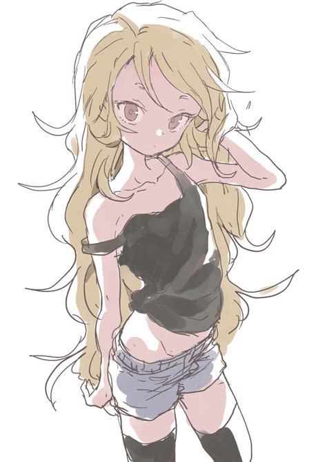 Safebooru 1girl Absurdres Bare Shoulders Big Hair Black Camisole