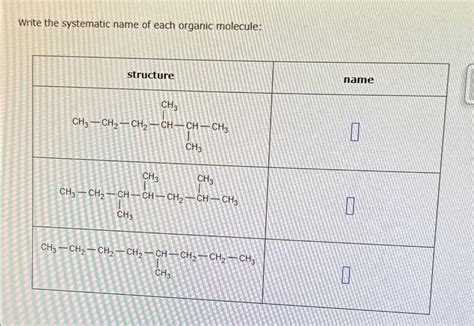Answered Write The Systematic Name Of Each… Bartleby