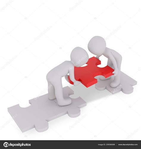 Men Solving Puzzle Stock Illustration By ©3d Agentur 209390588