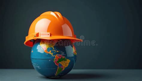 World Day Of Safety At Work Concept Photo Of Planet Earth Globe Wearing