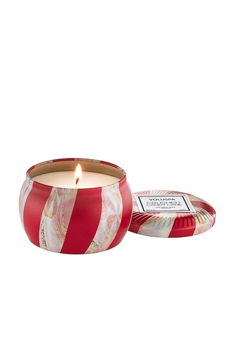 Voluspa Crushed Candy Cane Mini Tin Candle Revolve