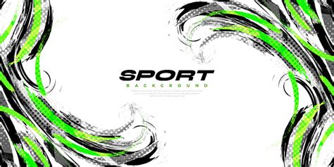 하프톤 효과가 있는 검은색 녹색 및 회색 브러시 배경 그런 지 스타일의 스포츠 배경입니다 디자인을 위한 스크래치 및 질감 요소 0명에 대한 스톡 벡터 아트 및 기타 이미지