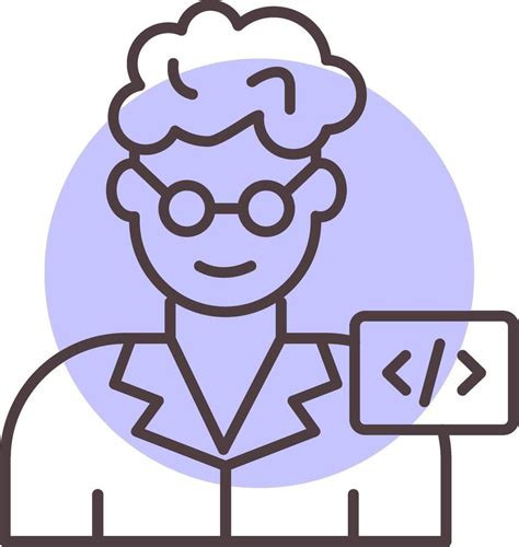 Programmer Line Shape Colors Icon Vector Art At Vecteezy