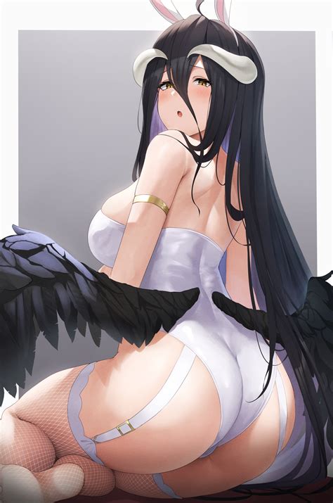 Rule 34 1girls Ahoge Albedo Overlord Ass Black Hair Breasts Bunny Ears Bunny Girl Bunnysuit