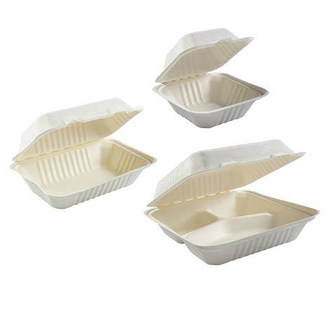 Eco Friendly Fiber Clamshell Takeout Containers Us Plastic Corp