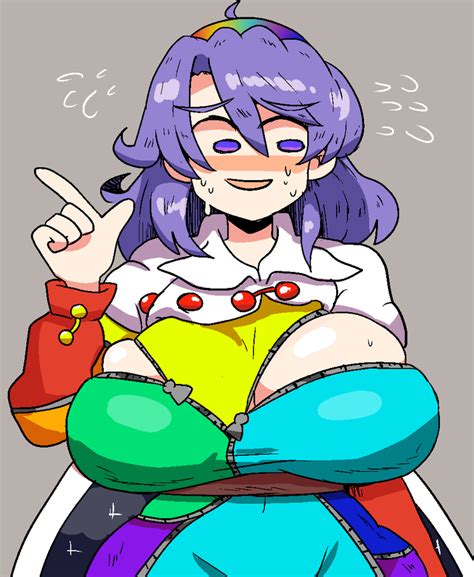 Rule 34 1girls Big Breasts Blue Eyes Blue Hair Chimata Tenkyuu Cleavage Curvy Body Dress