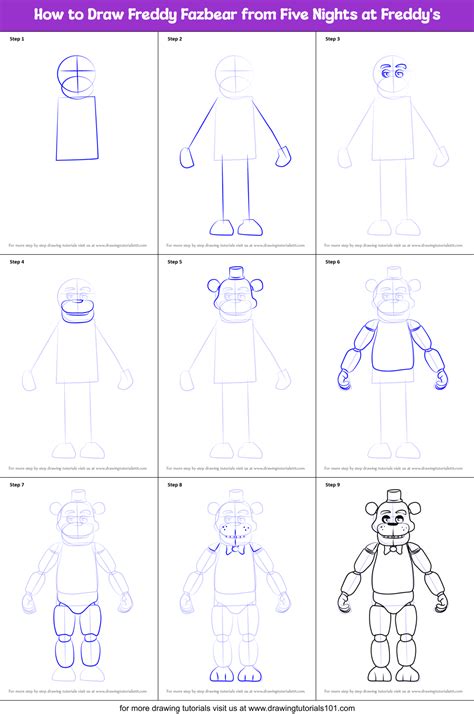 How To Draw Freddy Fazbear From Five Nights At Freddys Five Nights At