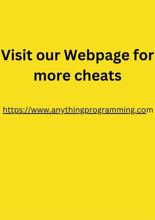 JAVASCRIPT CHEAT SHEET PDF PDF