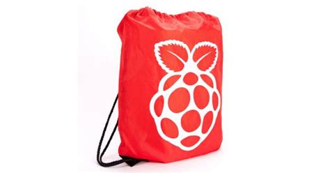 raspberry pi red drawstring bag large