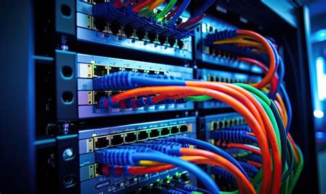 A Bunch Of Wires That Are Connected To A Server Premium Ai Generated Image