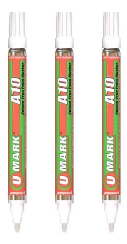 3 Marcadores Industriales Para Metal U Mark A10 10ml Blanco Mercadolibre