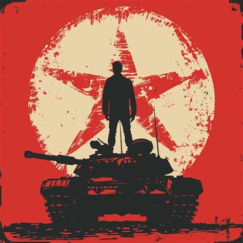 A Poster For The Movie The Movie With A Man Standing Next To A Tank