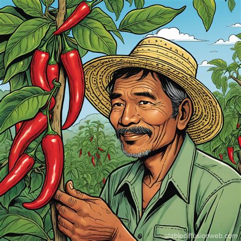 Chili Tree Picker In Indonesian Outfit Stable Diffusion Online