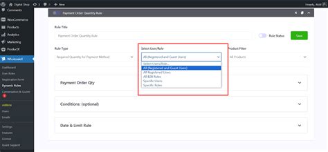 how to set minimum order quantity for woocommerce payment gateways