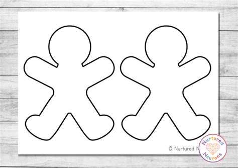 Printable Gingerbread Man Shape For Holiday Crafts Easy Diy Template