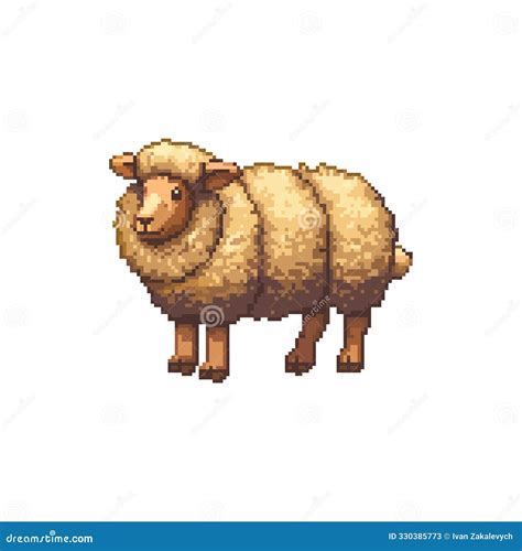 Pixel Art Sheep With Fluffy Wool Vector Icon Design Cartoondealer