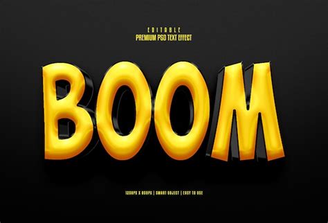 Premium PSD | Boom editable premium 3d psd text effect