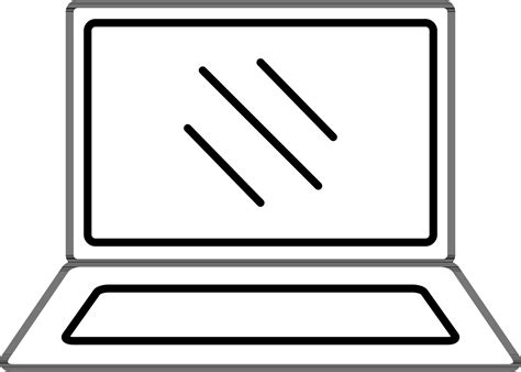 Black Line Art Laptop Icon In Flat Style Vector Art At Vecteezy