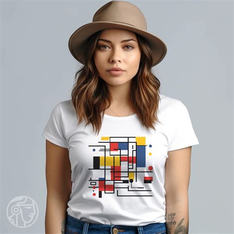 Mondrian Style Geometric Tee Abstract Art Unisex T Shirt Etsy