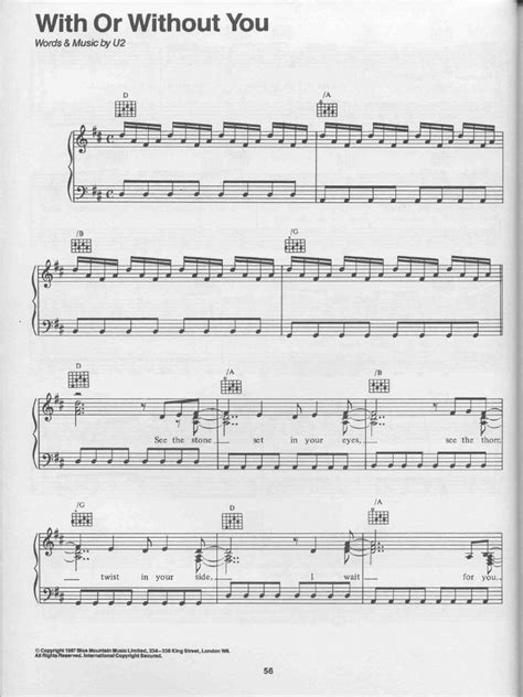 U2 With Or Without You Pdf