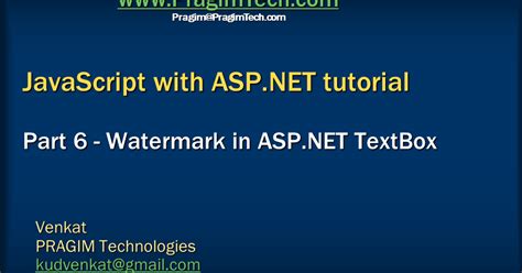 Sql Server Net And C Video Tutorial Watermark In ASP NET TextBox Using JavaScript