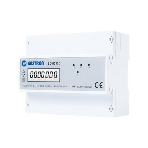 Sdm530d 7 Modules Din Rail Three Phase Electronic Kwh Meter With Pulse Output Manufacturers