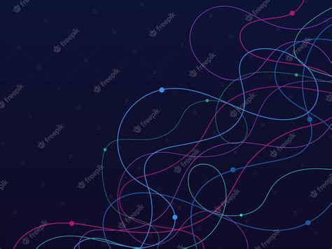 Premium Vector Colorful Line Abstract Design In Dark Background