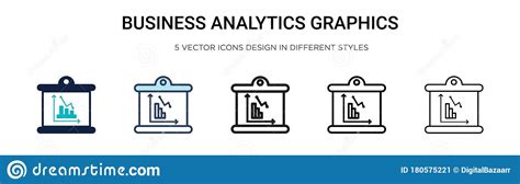 Business Analytics Graphics Icon In Filled Thin Line Outline And Stroke Style Vector