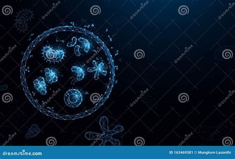 Bacteria And Germs Virus Form Lines Triangles And Particle Style Design Illustration Vector