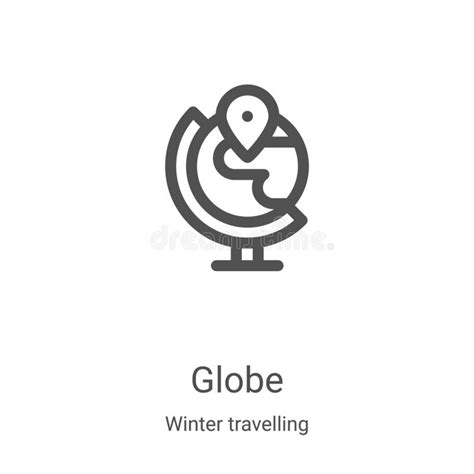 Globe Icon Vector From Winter Travelling Collection Thin Line Globe Outline Icon Vector
