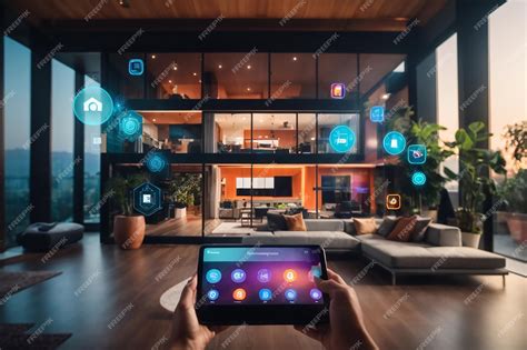 Premium Photo | Modern smart home management system using augmented reality Smart building The ...