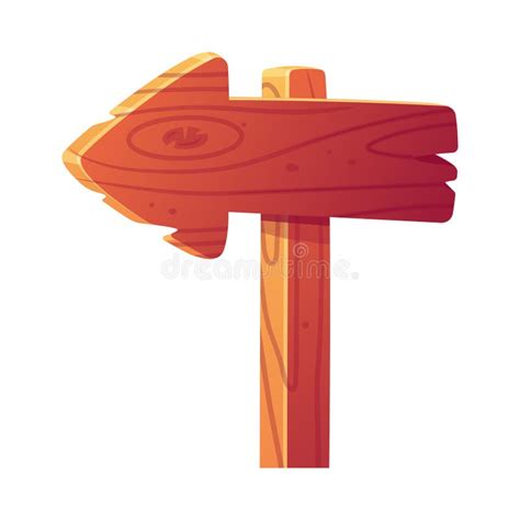 wooden arrow pointer and board on pole for direction or information vector illustration stock