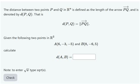 The Distance Between Two Points P And Q In Rn StudyX