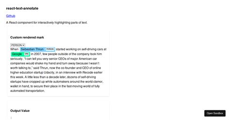React Text Annotate Examples Codesandbox