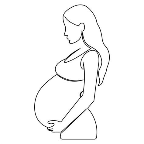 Pregnant Woman Outline Vector Art Icons And Graphics For Free Download
