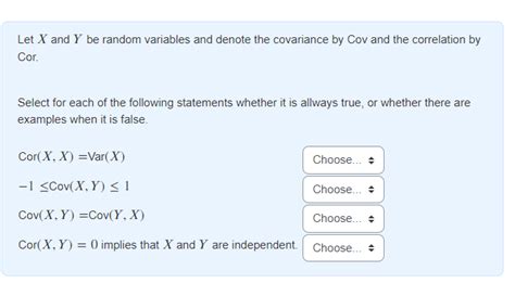 Solved Let X And Y Be Random Variables And Denote The Chegg