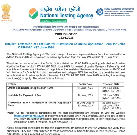 Csir Net Notification 2025 Out For June Session Apply Online Extended