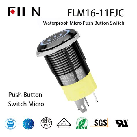 Filn Micro Push Button Switch 16mm Latching Momentary Waterproof Micro
