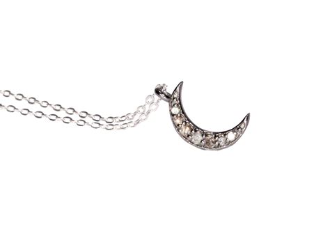 Diamond Moon Necklace Dainty Crescent Moon Jewelry Celestial Dainty