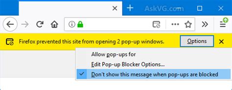 Tip Restore Pop Up Window Blocked Notification Message In Mozilla