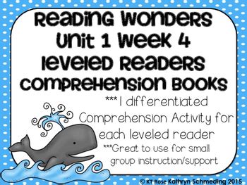 Reading Wonders Leveled Reader Comprehension Books Gr 2 Unit 1 Wk 4