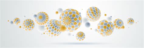 사실적인 장식 된 구 벡터 일러스트레이션 패턴과 필드 효과의 깊이와 아름다운 공추상 적 배경 3d 글로브 디자인 컨셉 아트 3차원 형태에 대한 스톡 벡터 아트 및 기타