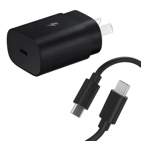 Pd 25w Samsung Compatible Type C Fast Charger With Cable Black Ldtech