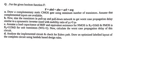 Solved Q For The Given Boolean Function F Chegg