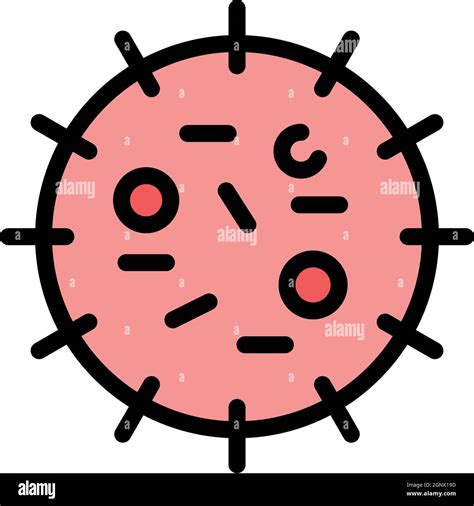 Virus Cell Icon Outline Virus Cell Vector Icon Color Flat Isolated