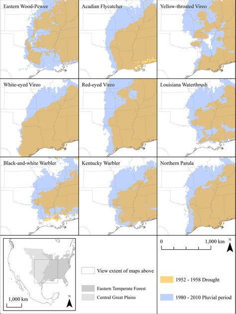 Potential Species Distributions Estimated With Maxent Models Showing